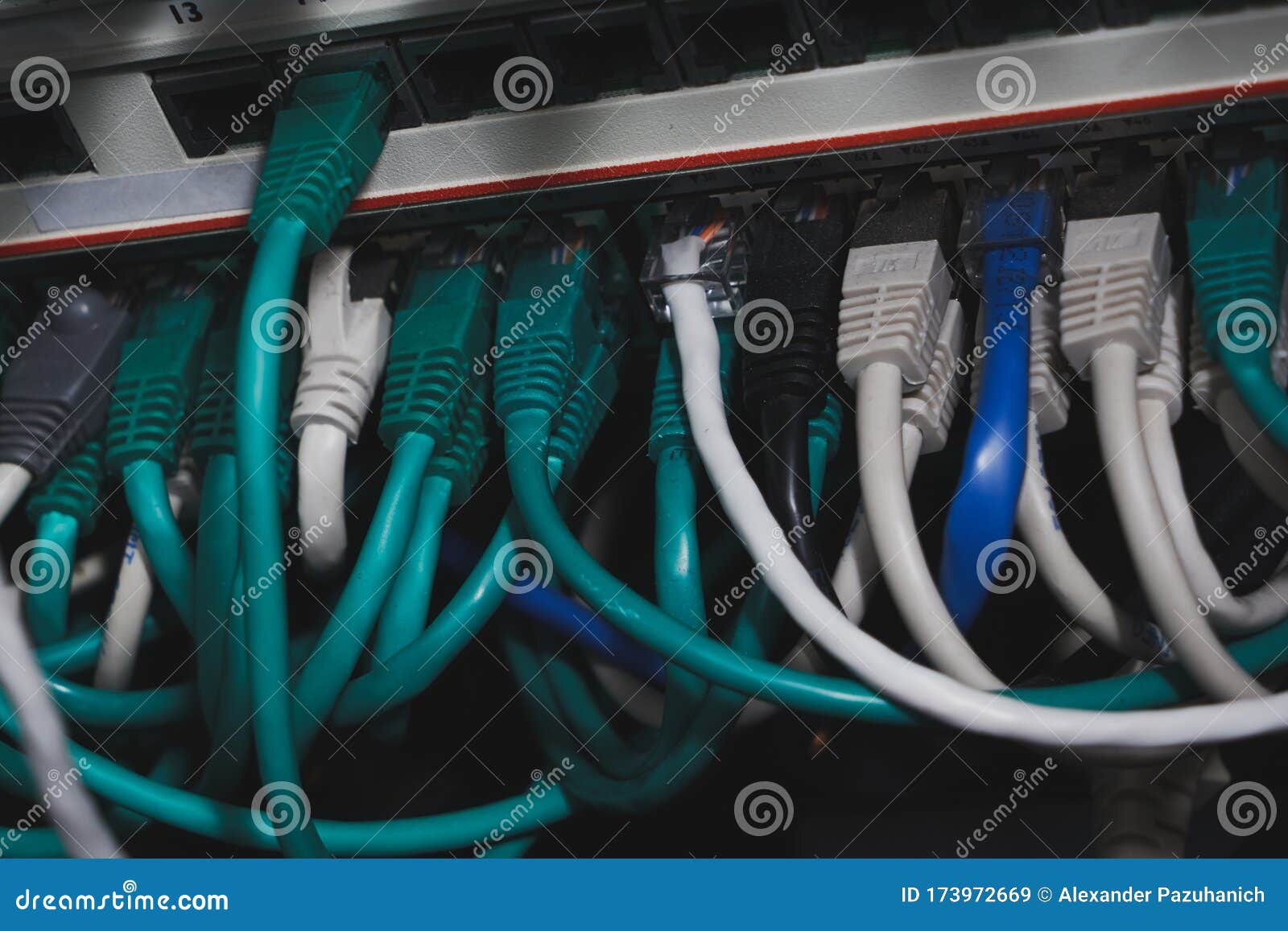 Inside of a Server Room. Cables in Datacenter. Stock Image - Image of ...