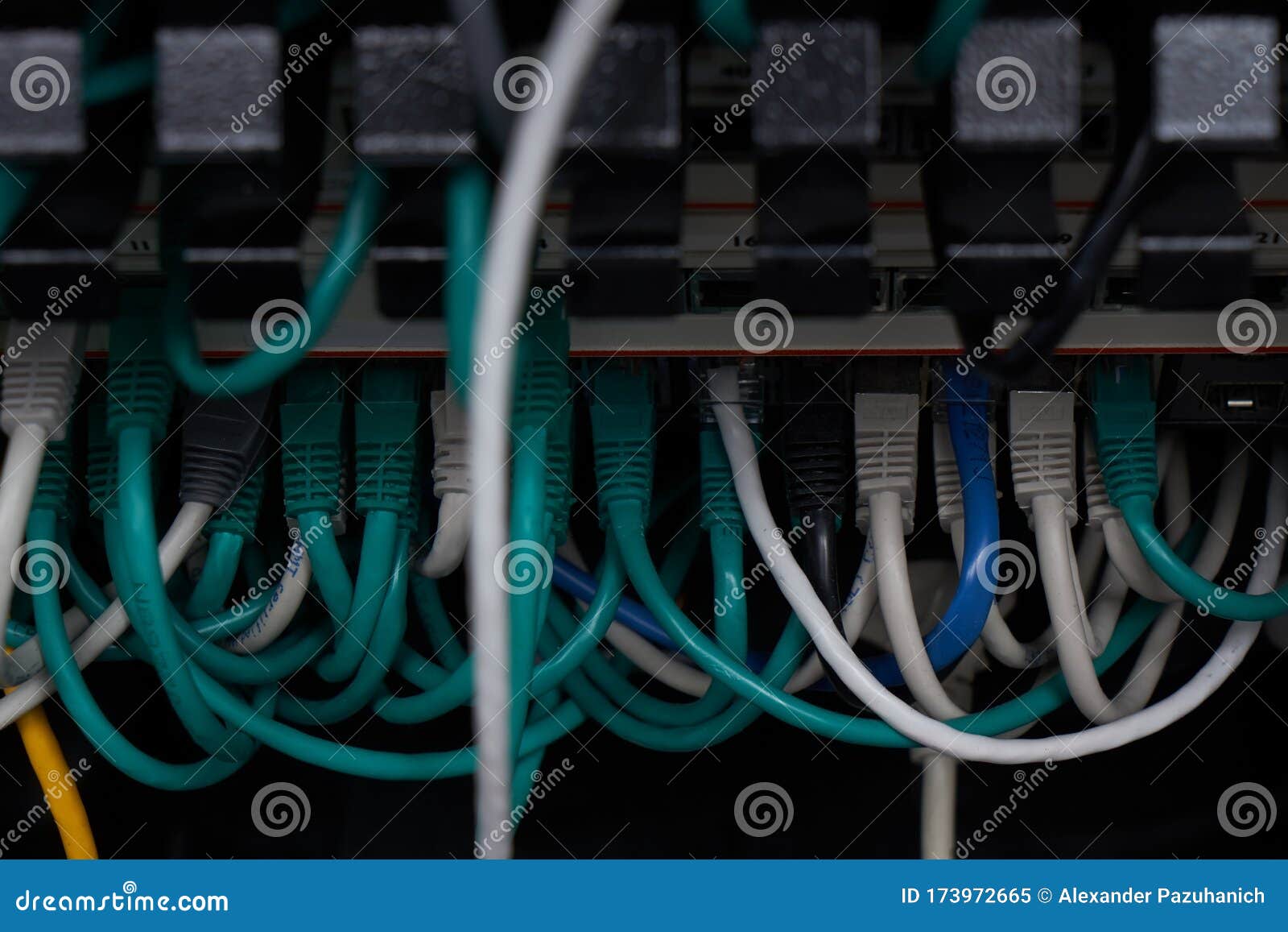 Inside of a Server Room. Cables in Datacenter. Stock Image - Image of ...