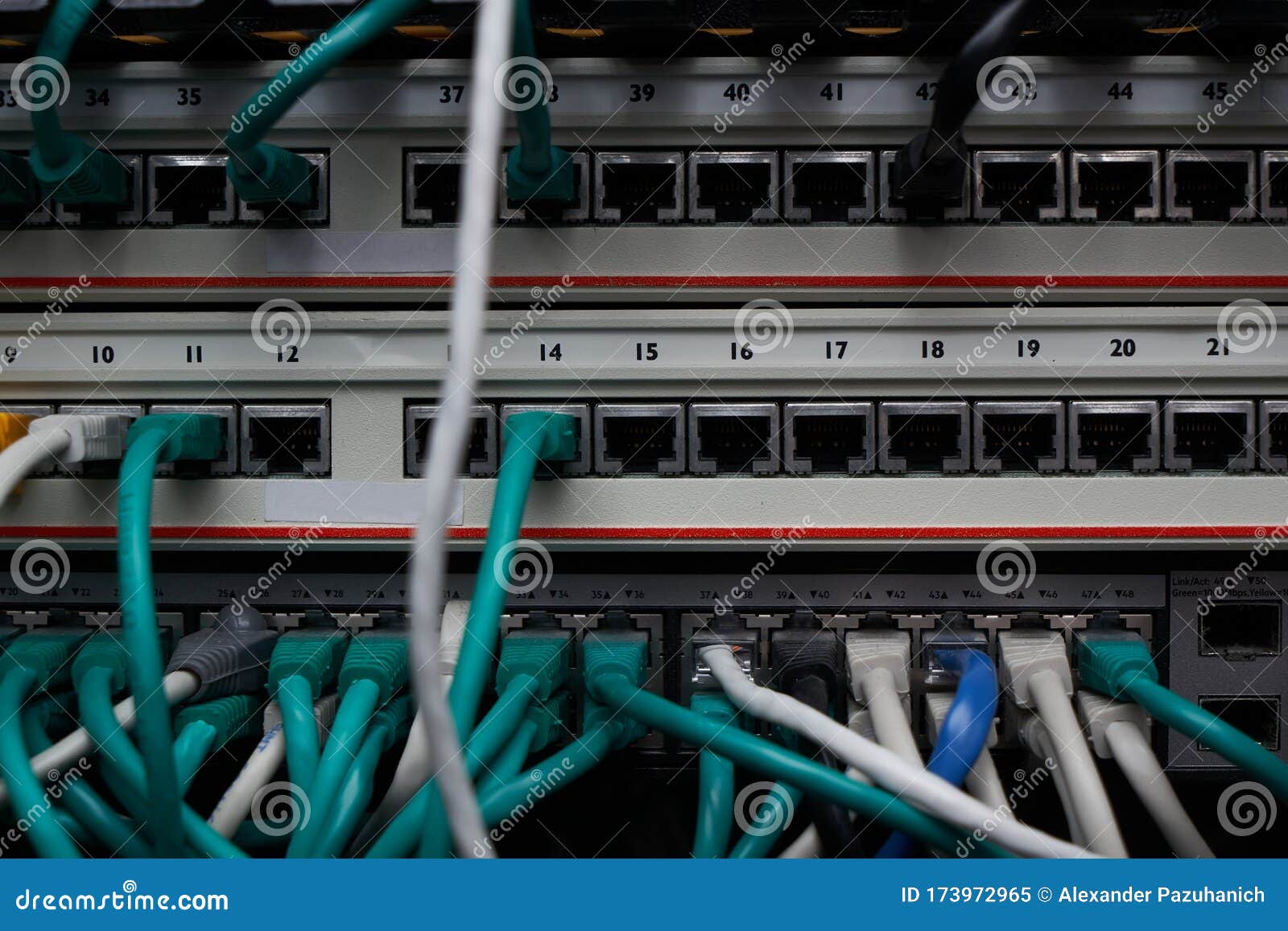 Inside of a Server Room. Cables in Datacenter. Stock Image - Image of ...
