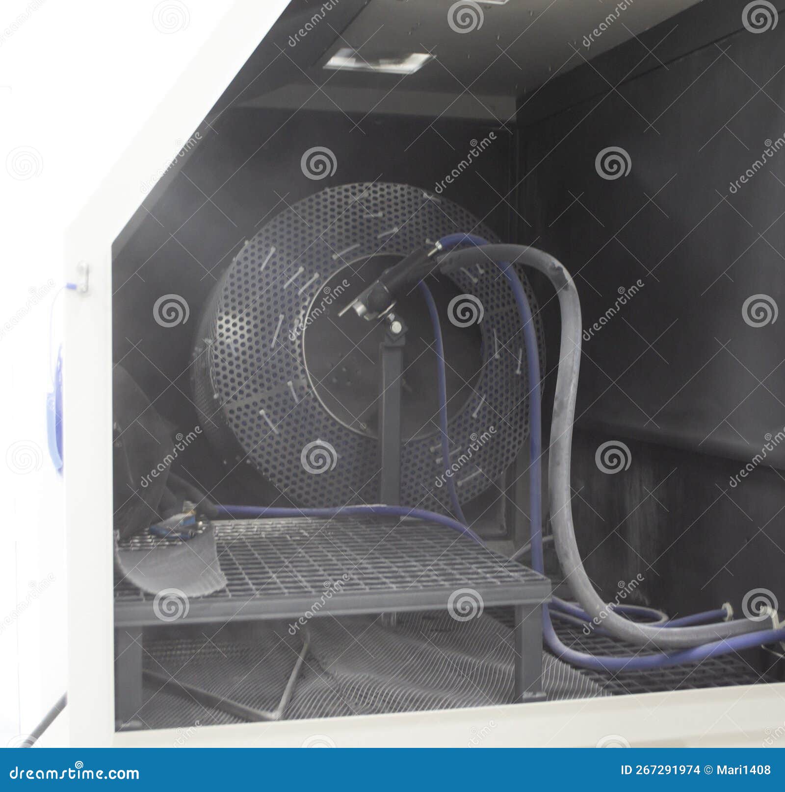Inside Shot Blasting Machine. Machine for Shot Blasting of Objects ...