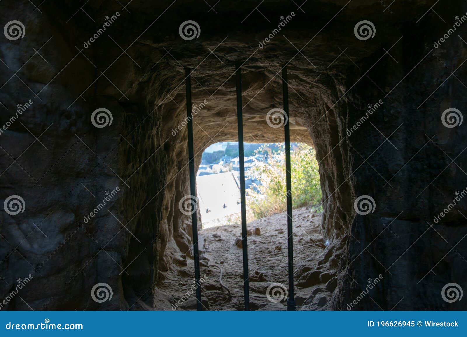 Inside Shot of Dungeon Bars Stock Image - Image of steel, building ...