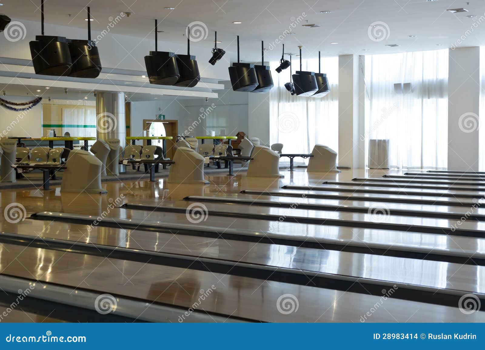 Inside Shuts of the Bowling Center Stock Photo - Image of roll, closeup ...