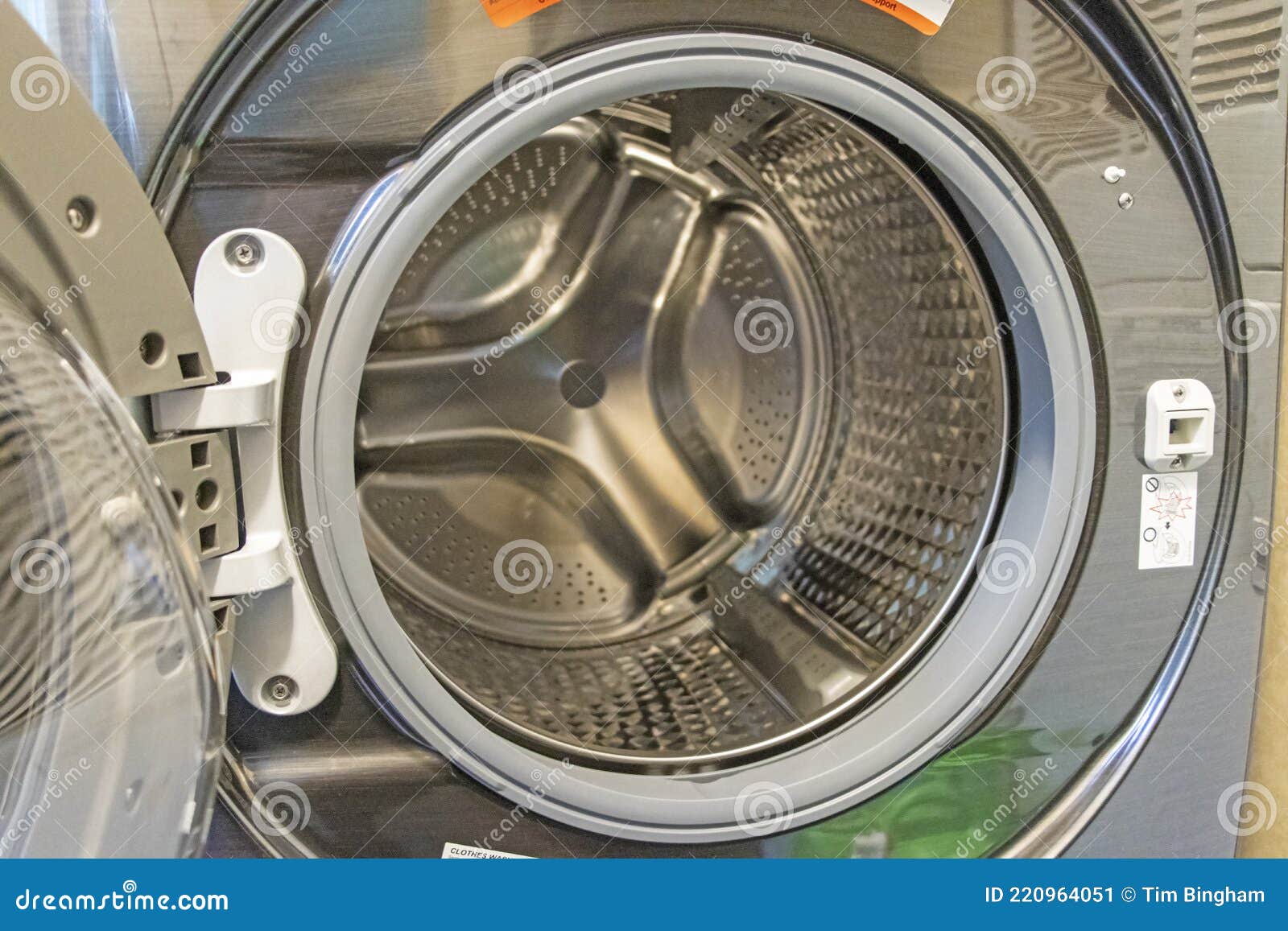 Inside Side Load Washing Machine Stock Image - Image of silver, white ...