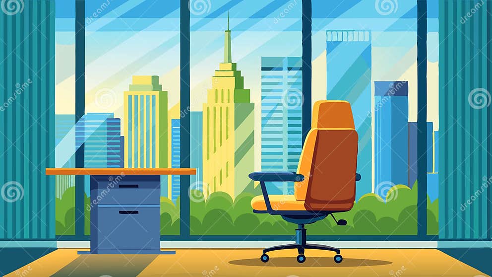 Inside a Skyscraper Office There is a View from the Window of Multi ...