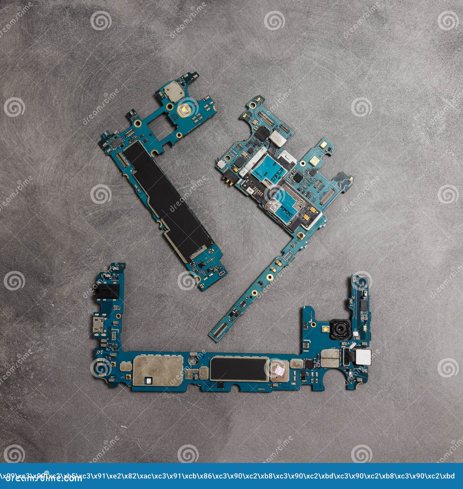 The Inside of the Smartphone S Motherboard and Tools Lay on the Back ...