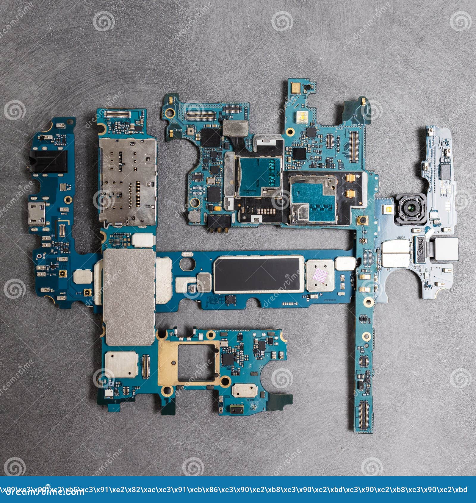The Inside of the Smartphone S Motherboard and Tools Lay on the Back ...