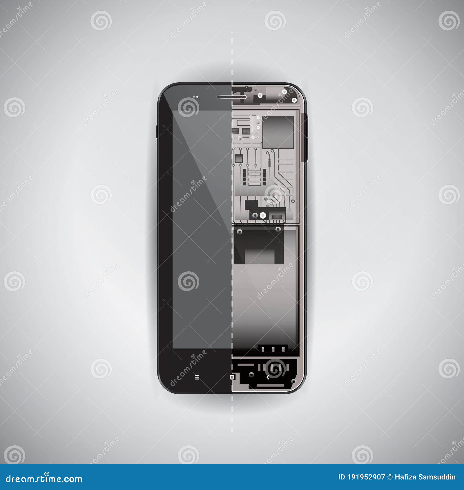 Inside a Smartphone. Vector Illustration Decorative Design Stock Vector ...