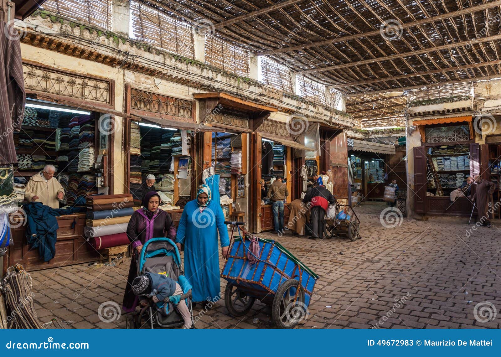 Inside the souk, Fez editorial stock photo. Image of moroccan - 49672983