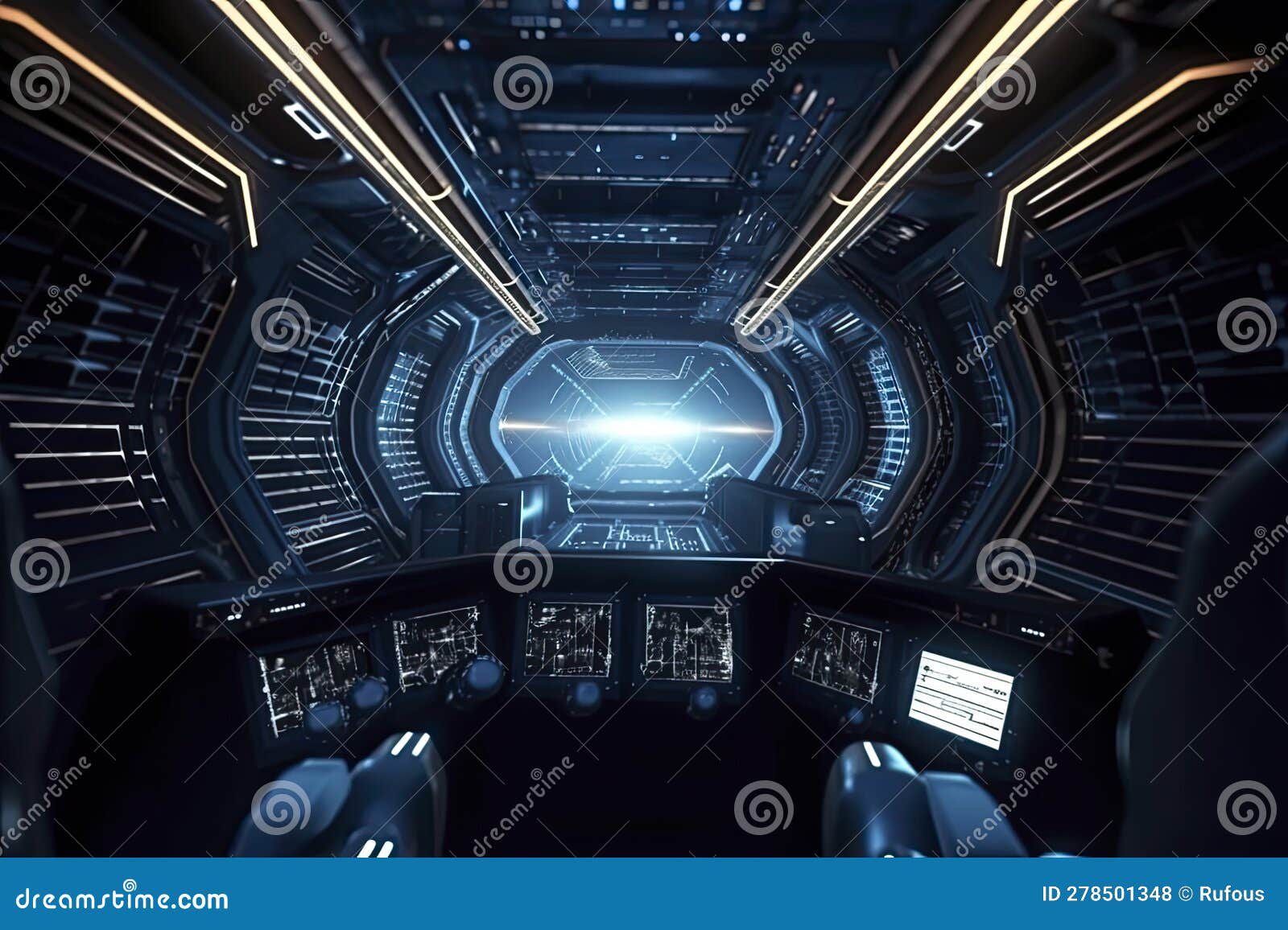 Inside of a Spaceship Driving at Hyper Speed, Space Travelers Flying ...