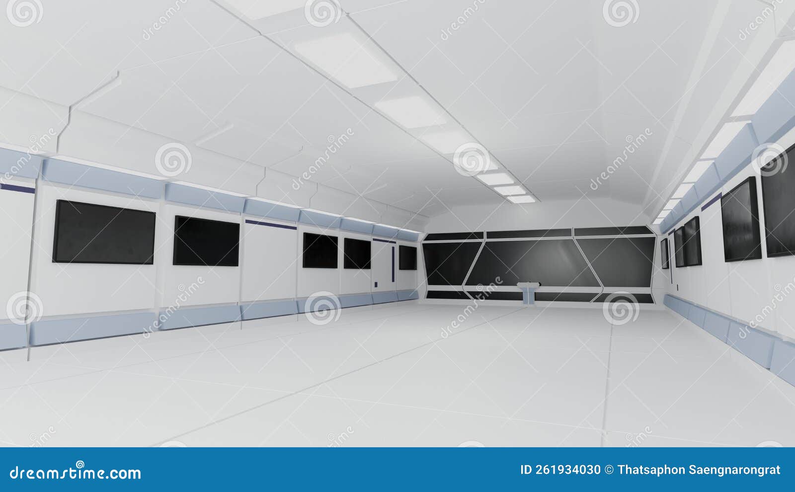 Inside Spaceship or Space Station Interior, Sci-Fi Tunnel, Corridor ...