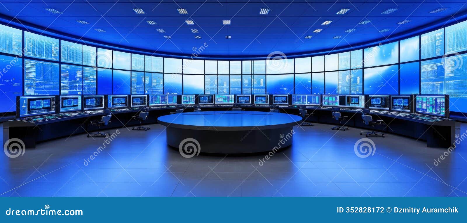 Inside a State-of-the-art Command Center, Spy Base Control Room, or ...