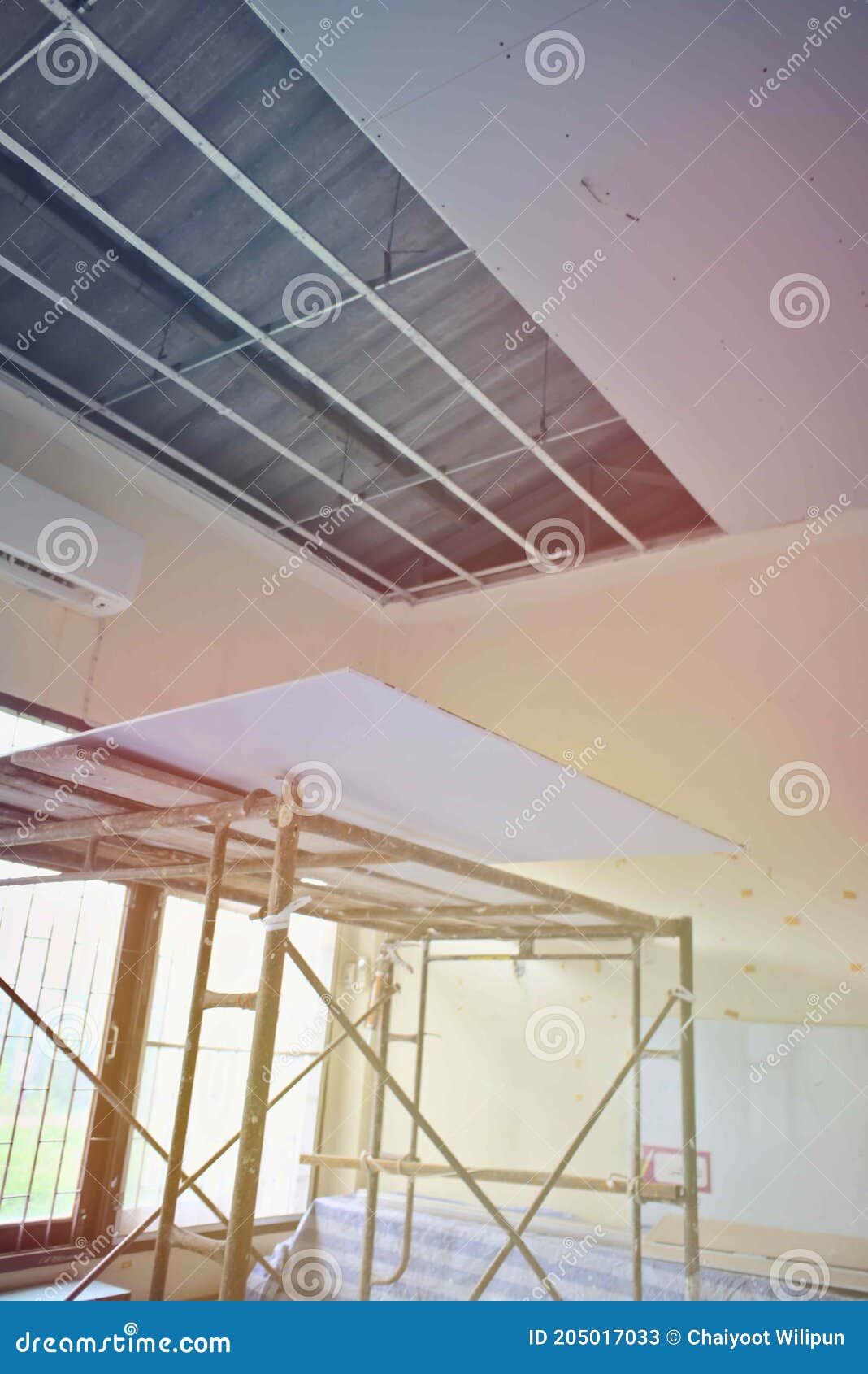 Inside the Steel Room, the Scaffold is Installed with an Open Space ...