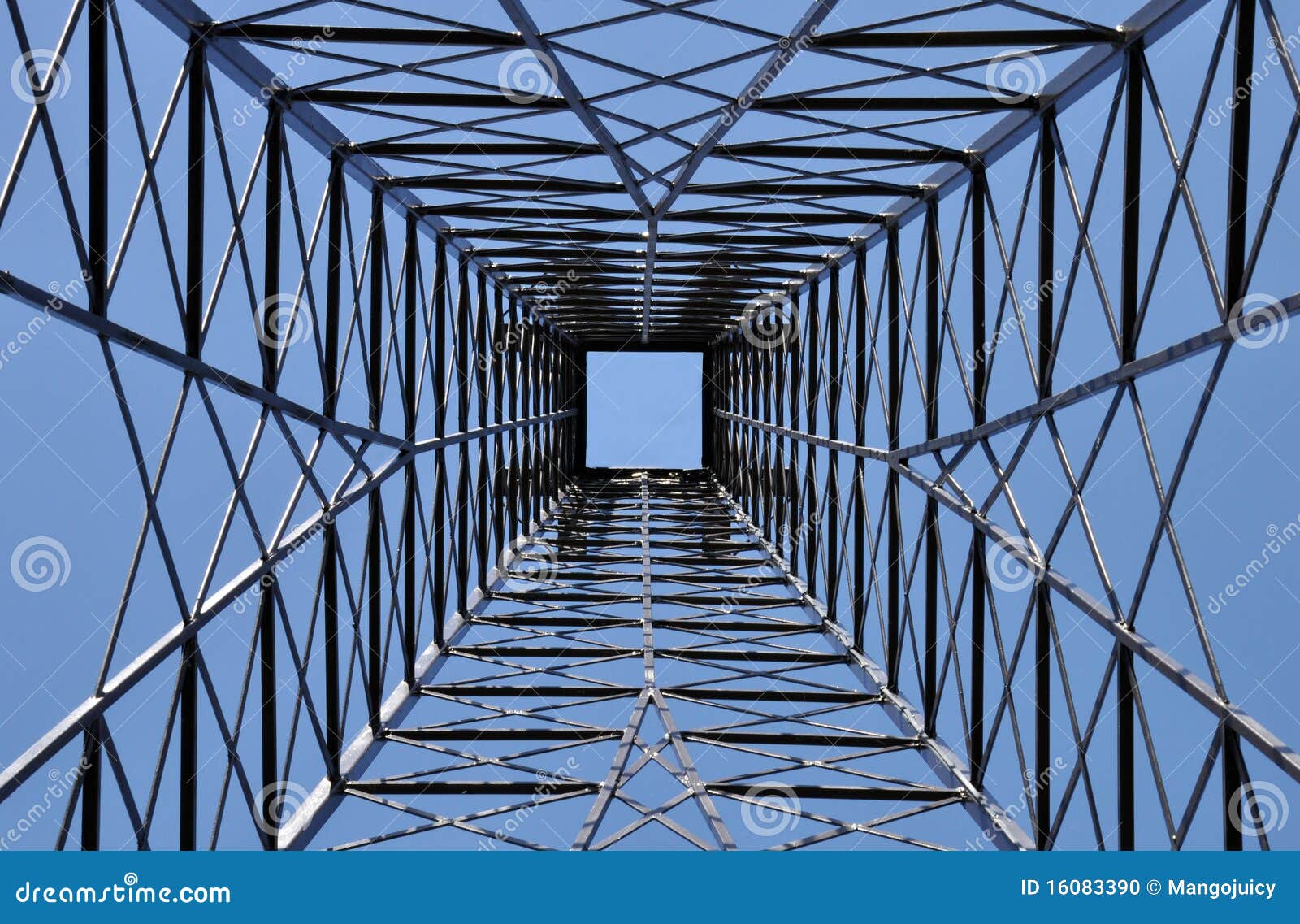 Inside Steel Tower Construction Stock Photo - Image of blue, plan: 16083390