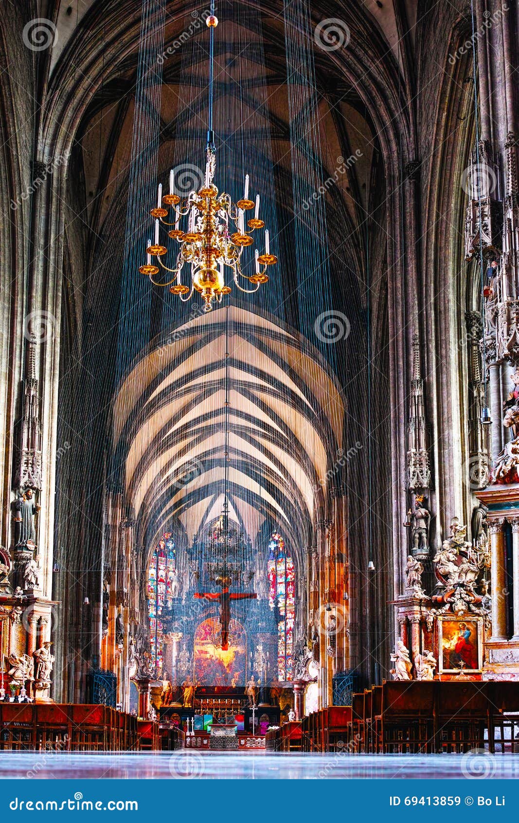 Inside of Stephansdom Cathedral Stock Image - Image of architecture ...