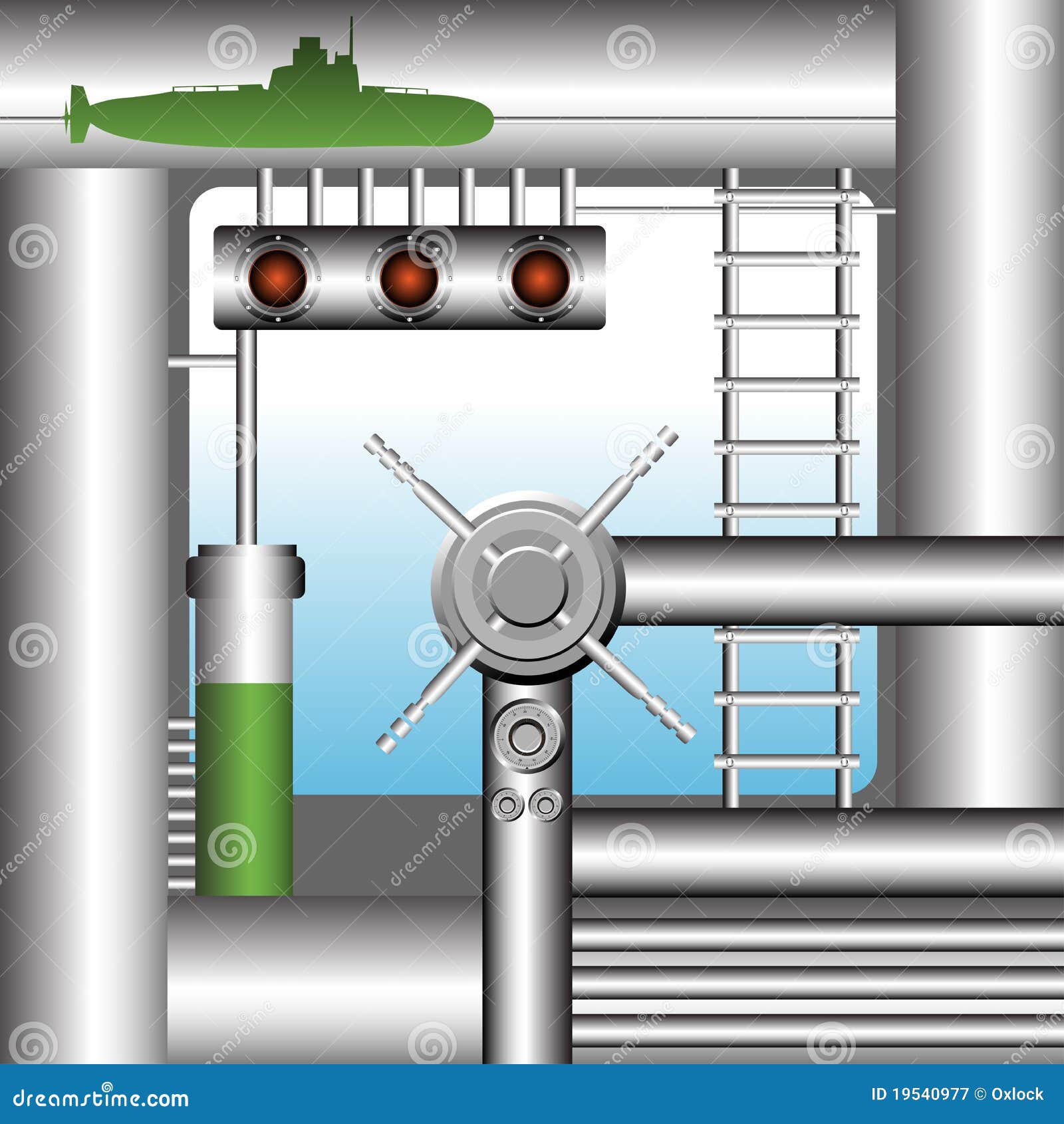 Inside Submarine Boat Vector Illustration | CartoonDealer.com #14800356