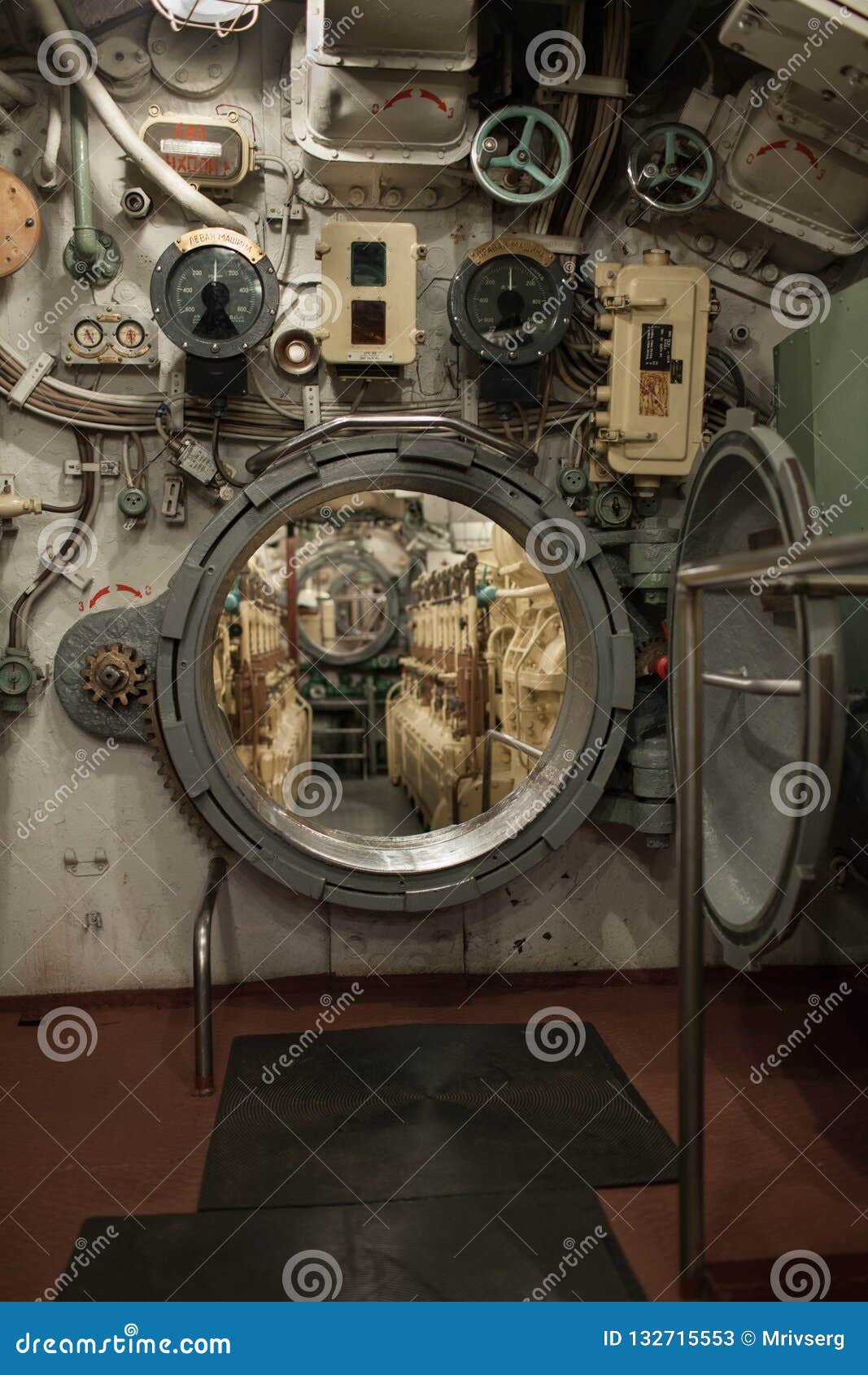 Inside Submarine Opened Round Hatch Stock Image - Image of inside ...