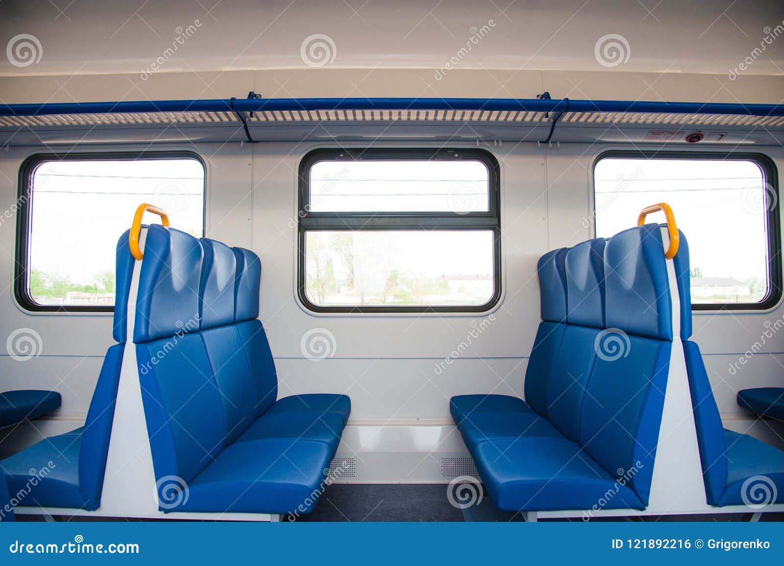 Inside the Suburban Electric Train Stock Photo - Image of rail, journey ...