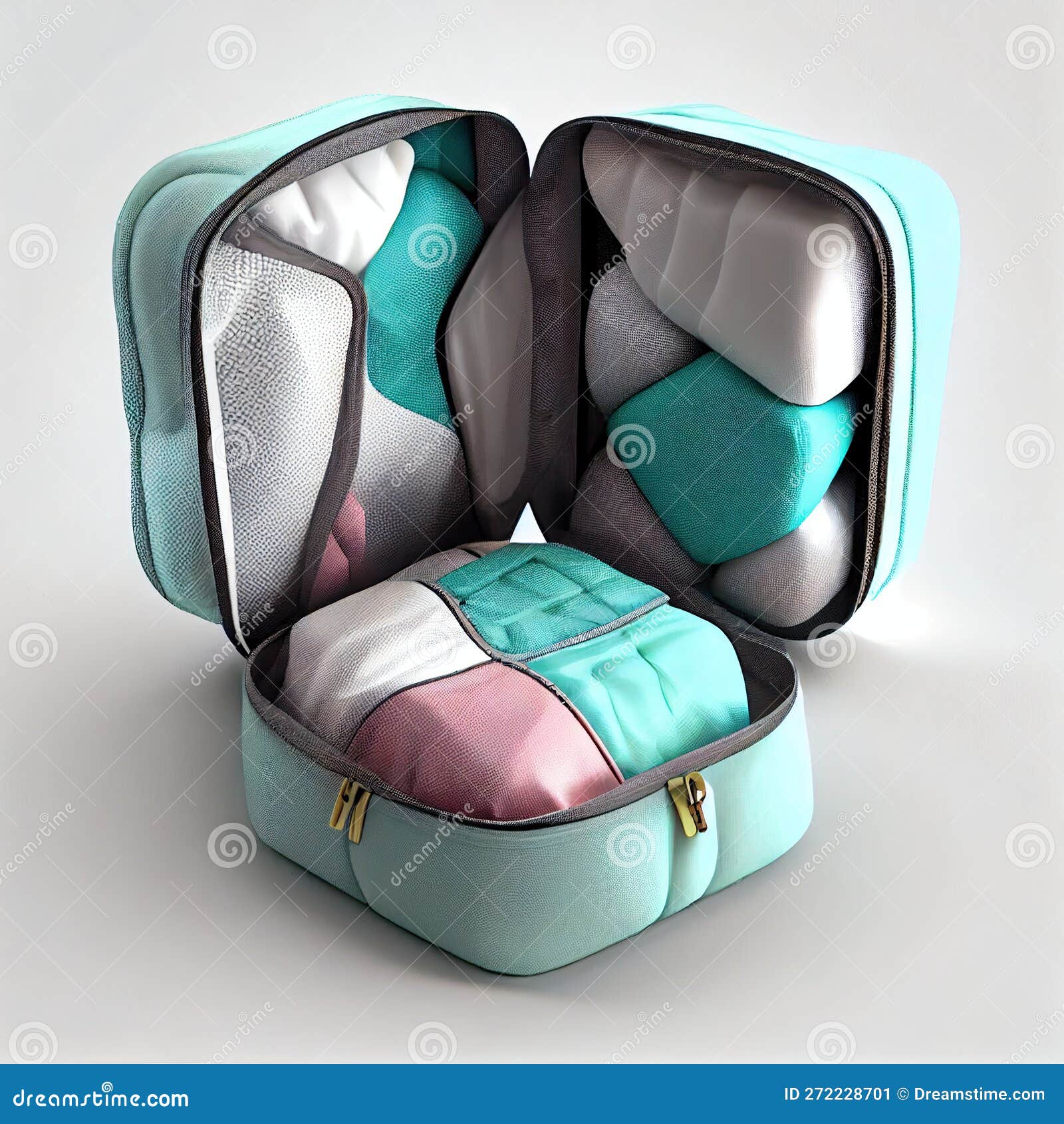 The Inside of a Suitcase with Its Contents Open Stock Illustration ...