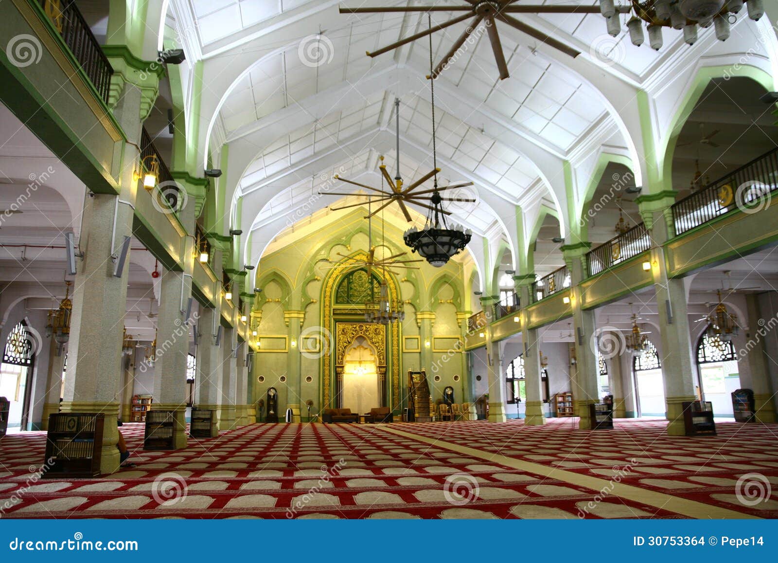 Inside Sultan Mosque stock photo. Image of construction - 30753364