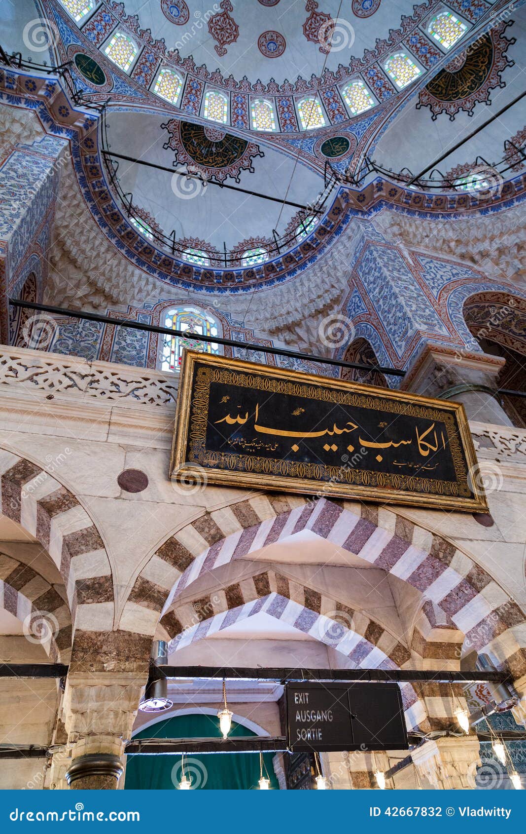 Inside Sultanahmet Mosque in Istanbul, Turkey Stock Photo - Image of ...