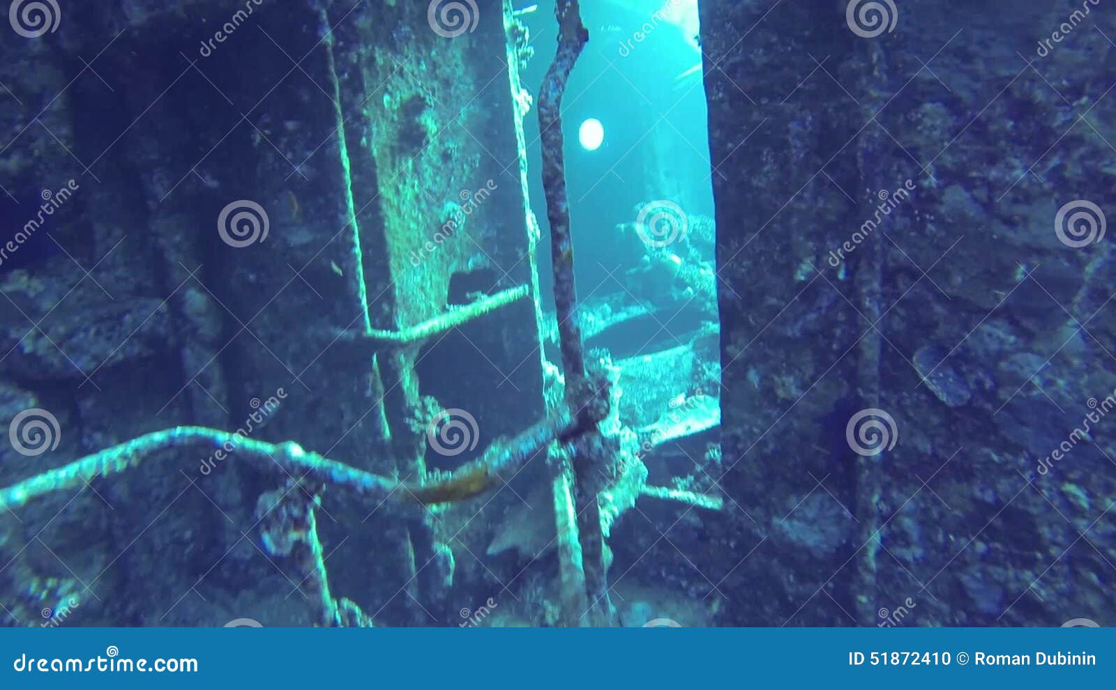 Inside the sunken ship stock footage. Video of color - 51872410