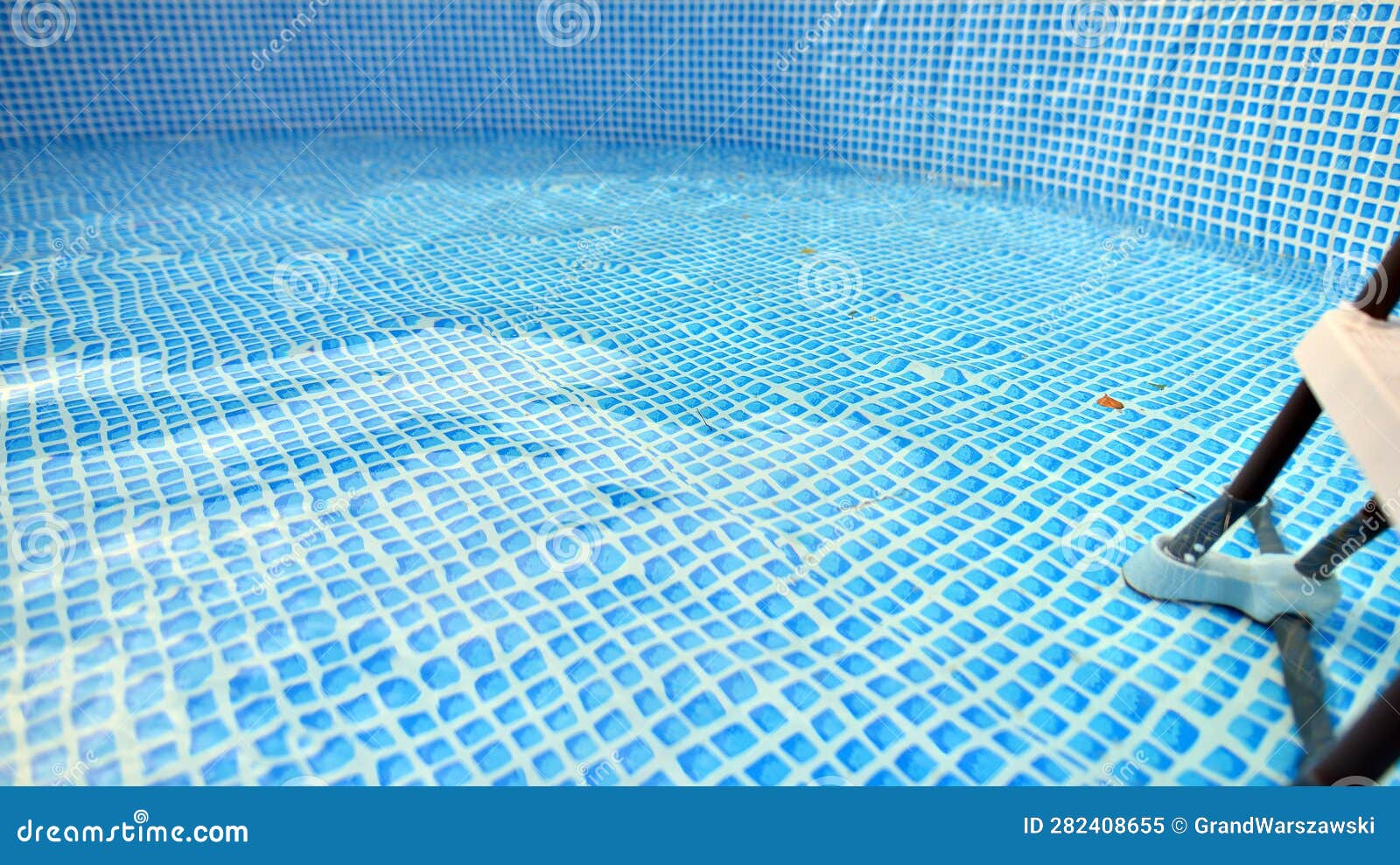 Water Flowing from the Hose into the Pool Filling. Stock Image - Image ...