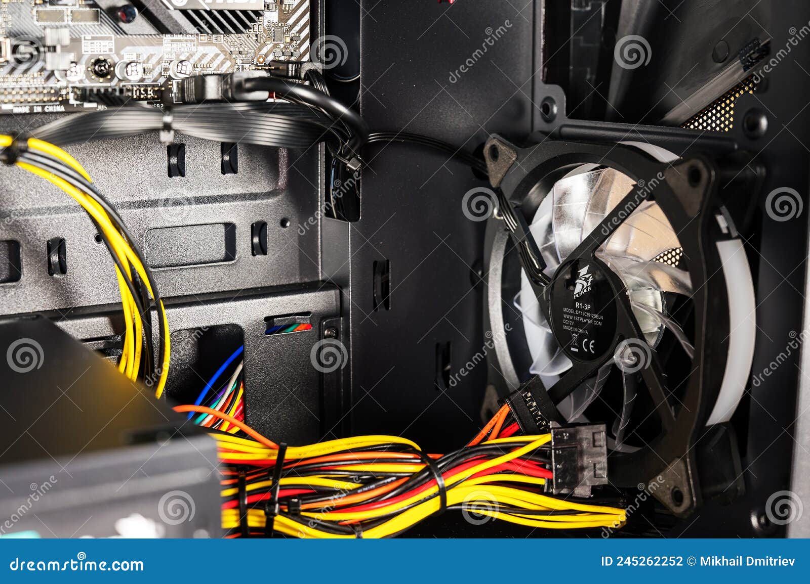 Inside the System Unit of a Personal Computer. the Circular Cooling Fan ...