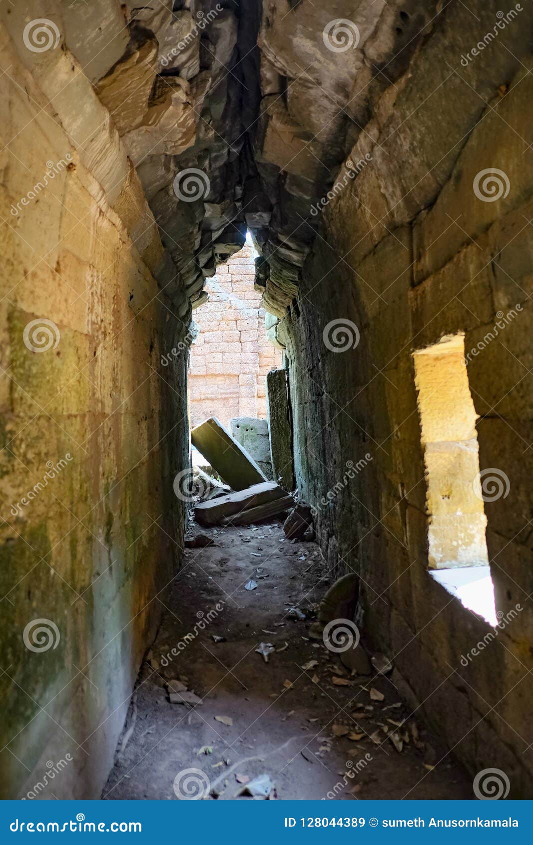 Inside Ta Prohm Temple with Broken Path Stock Image - Image of ...