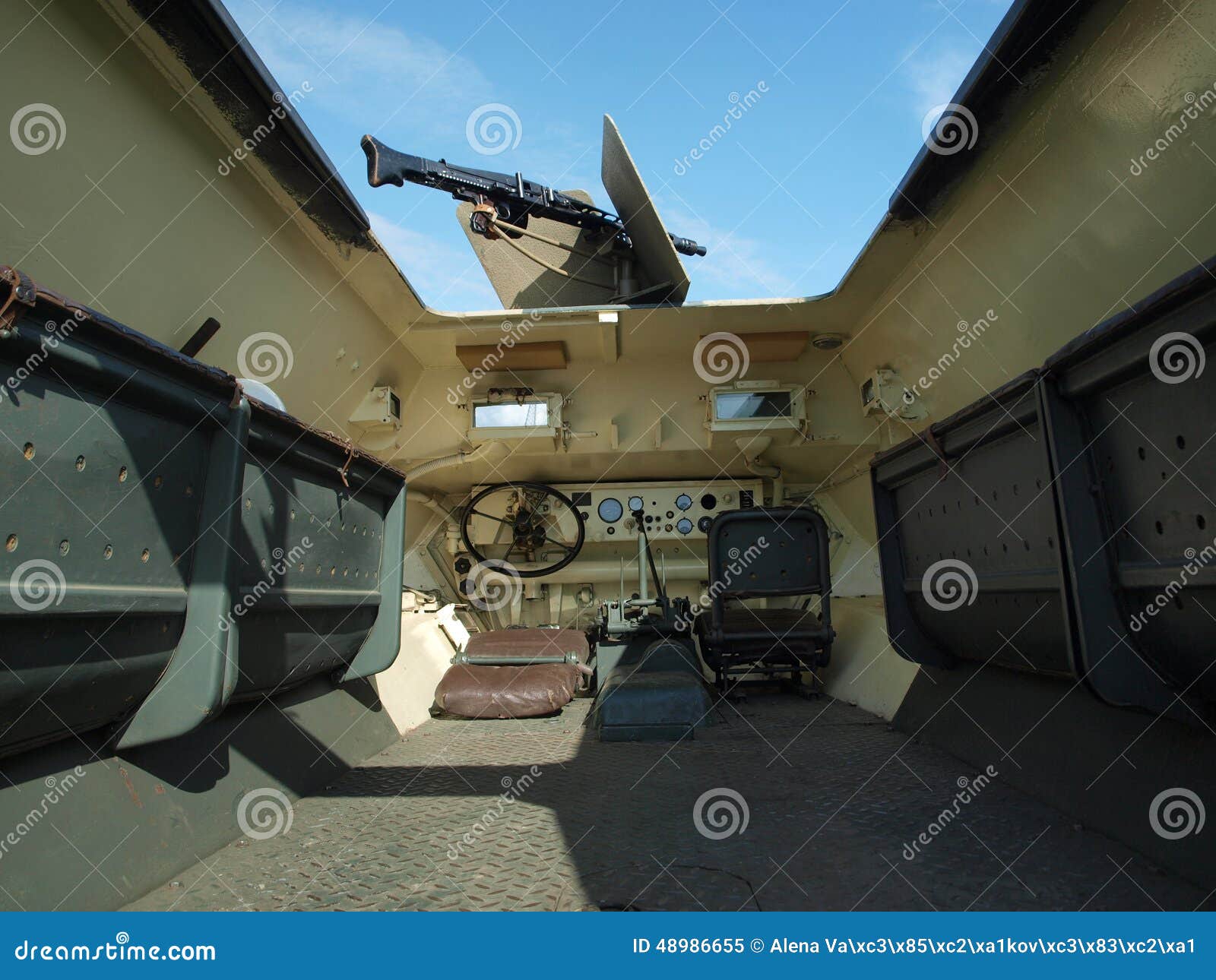 Inside the tank stock image. Image of jeep, spiny, show - 48986655