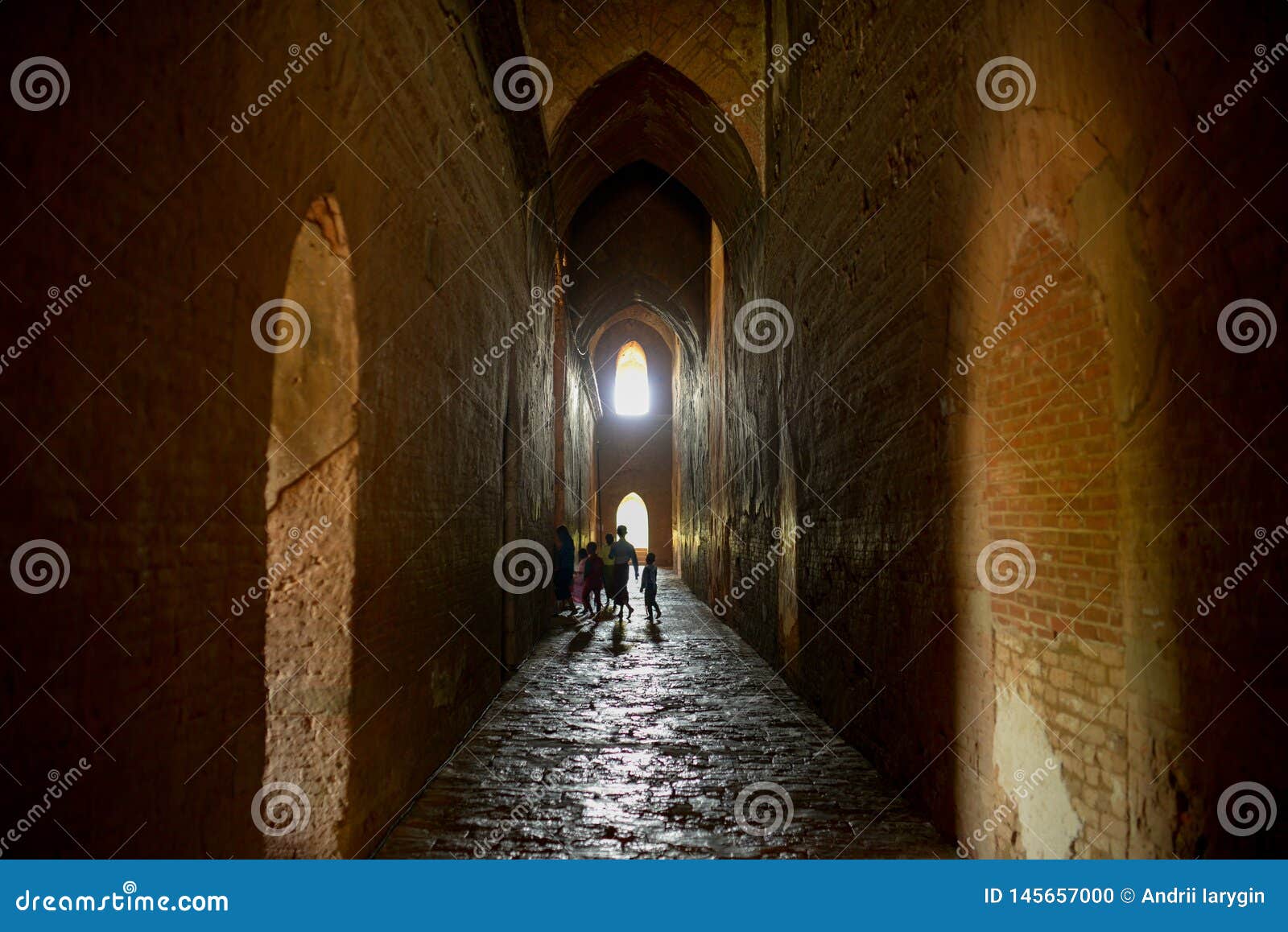 Inside the temple in Bagan stock photo. Image of architecture - 145657000