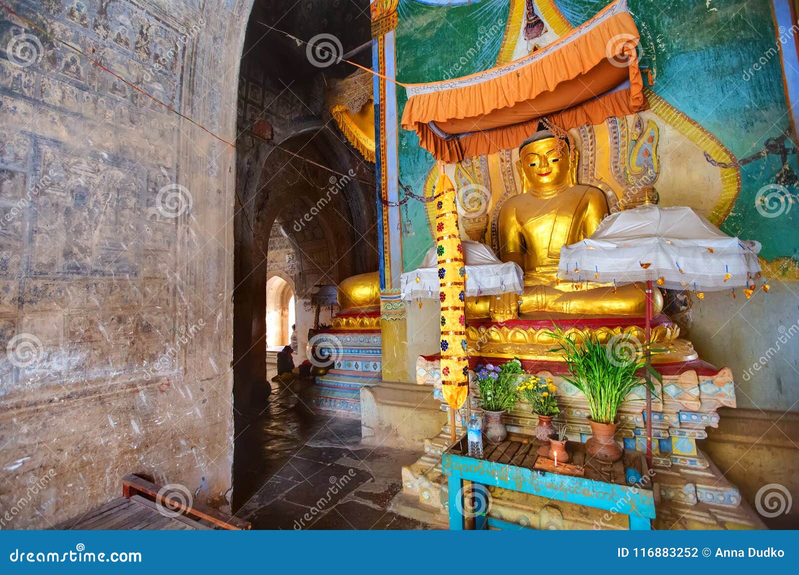 Inside the Temple, Bagan, Myanmar Stock Photo - Image of burmese, face ...