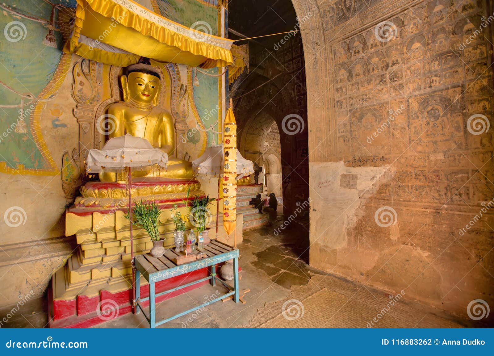 Inside the Temple, Bagan, Myanmar Stock Photo - Image of landmark ...