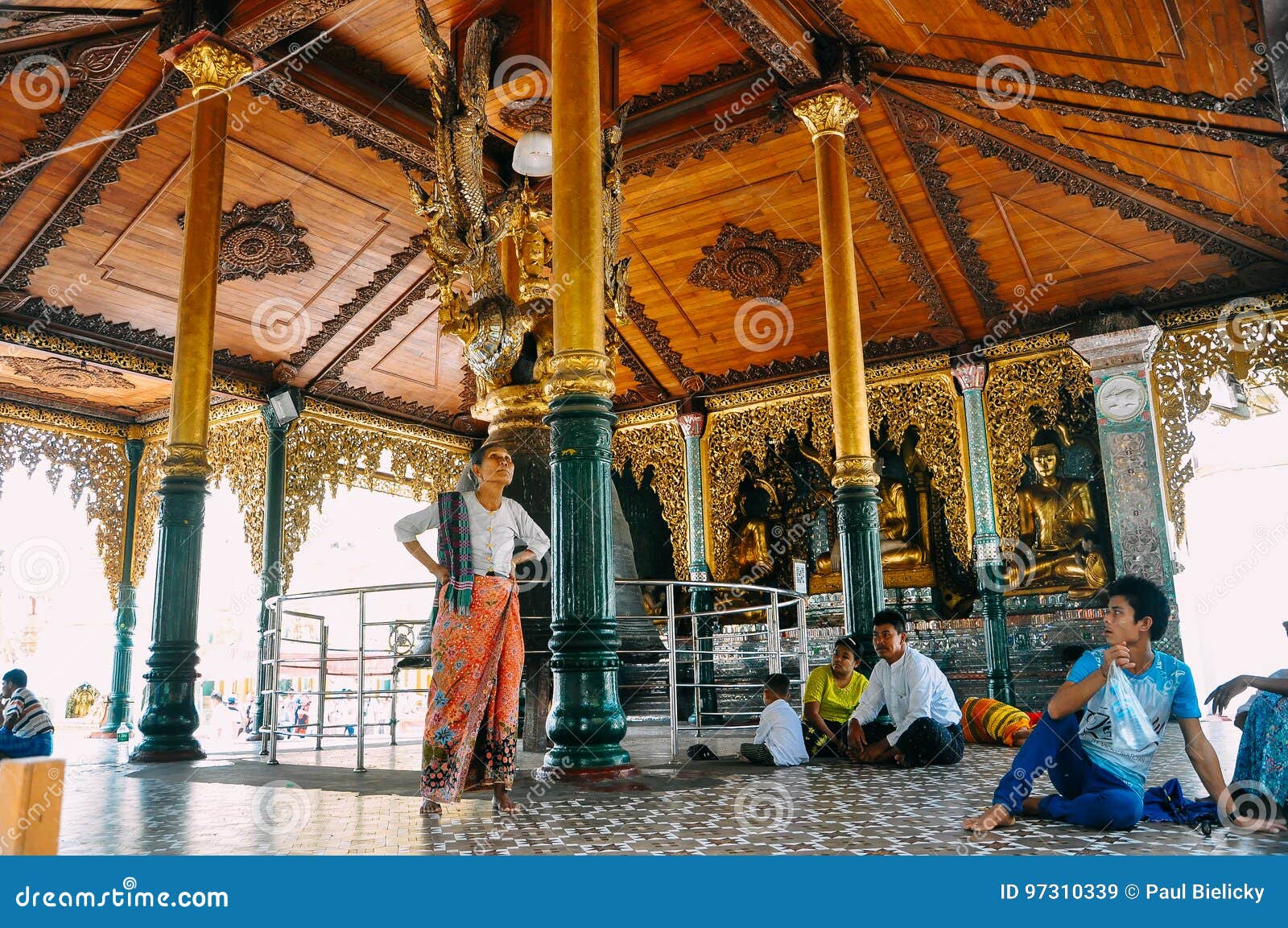Inside a Temple at Shwedagon Pagoda in Yangon. Editorial Stock Image ...