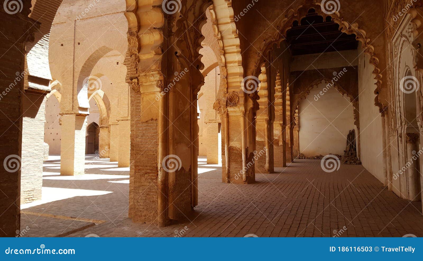 Inside the Tin Mal Mosque stock image. Image of pillar - 186116503