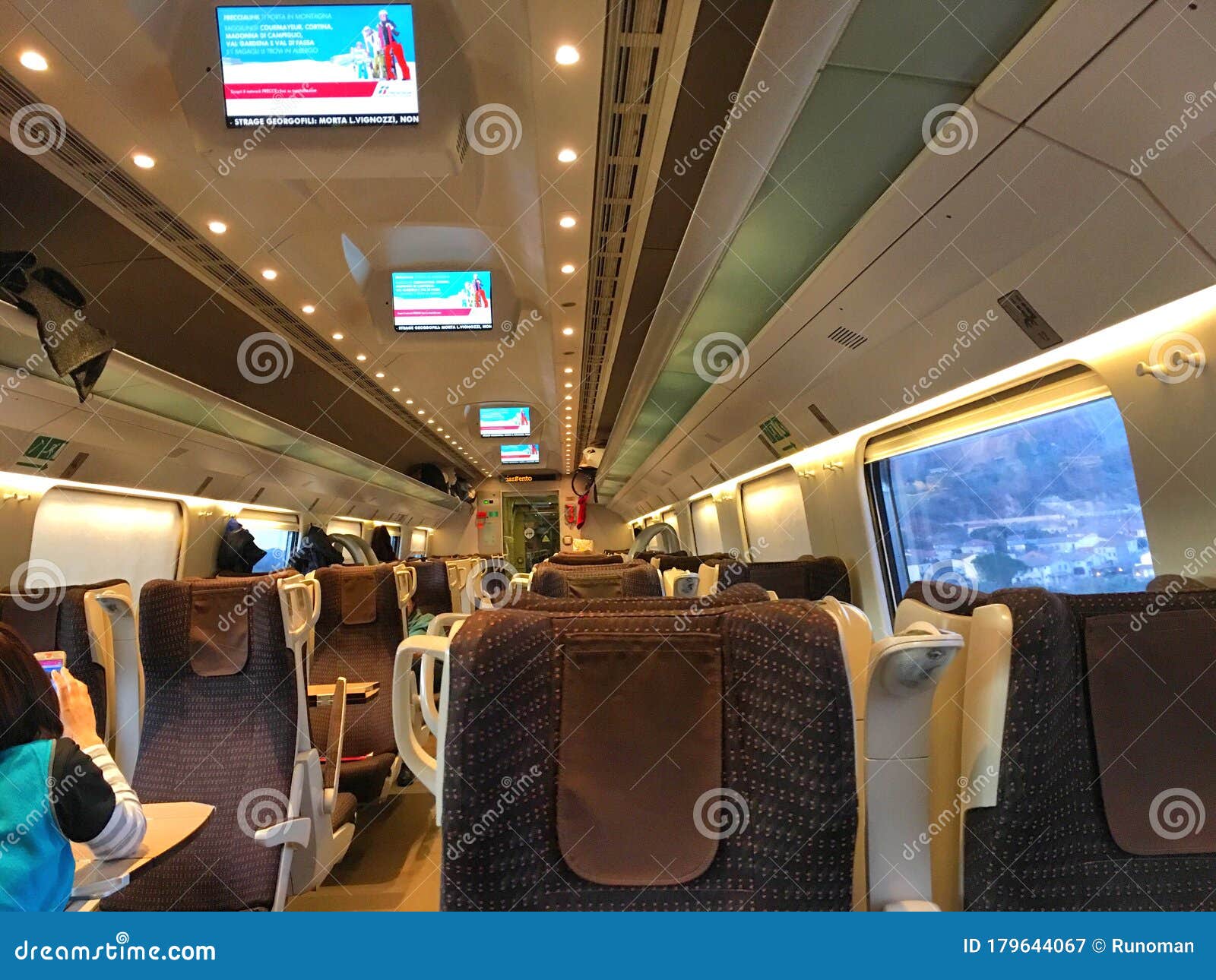 Inside the train in Rome editorial photography. Image of street - 179644067