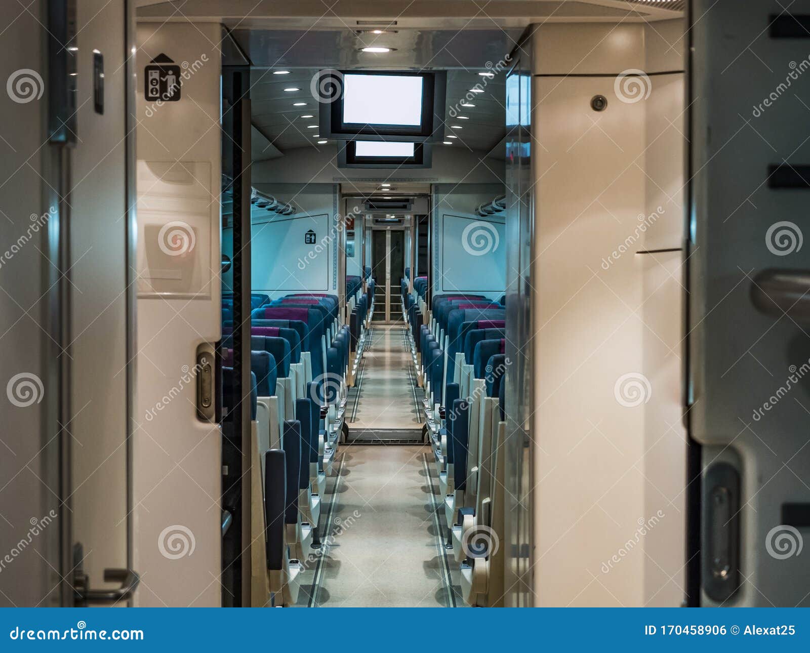 Inside of a train stock photo. Image of trip, railroad - 170458906