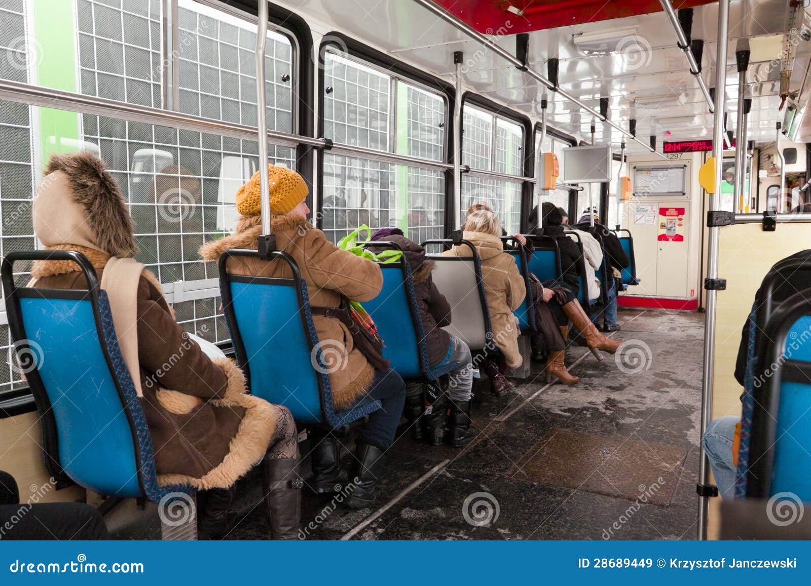 Inside tram. editorial stock image. Image of urbanity - 28689449