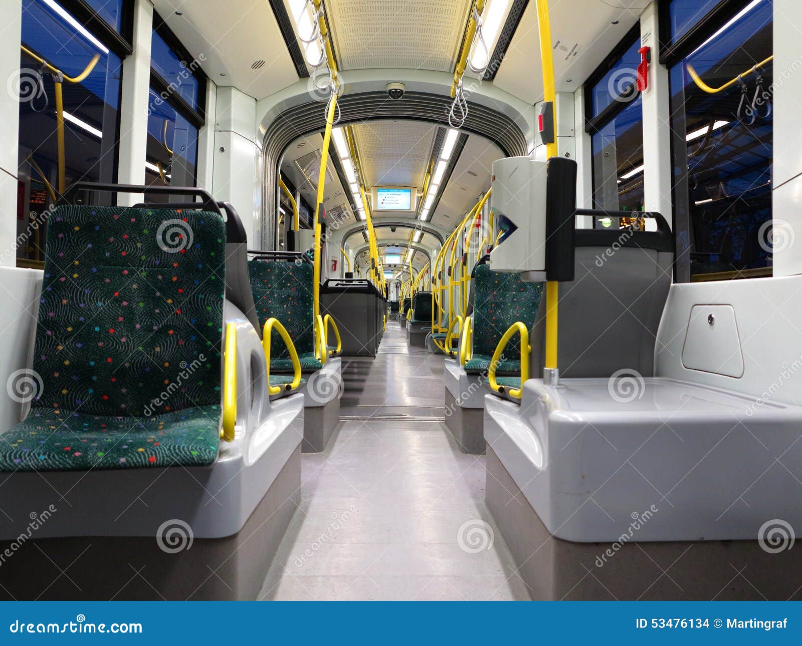 Inside Empty Street Car at Night Stock Photo - Image of long ...