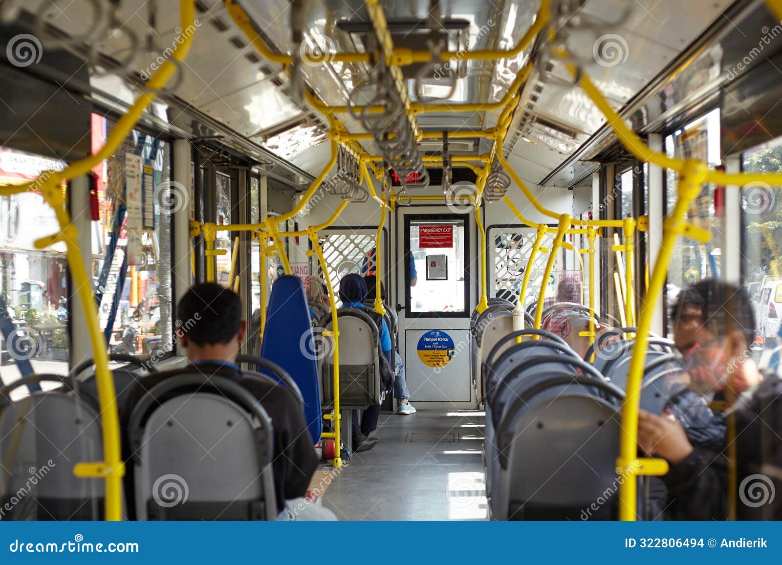 The Inside of the Trans Jakarta Bus Where There are only a Few ...