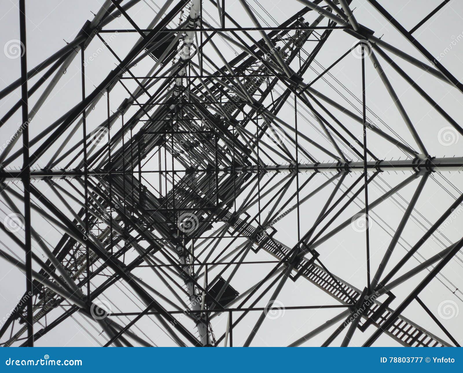 Inside a Transmission Tower Stock Image - Image of cable, design: 78803777