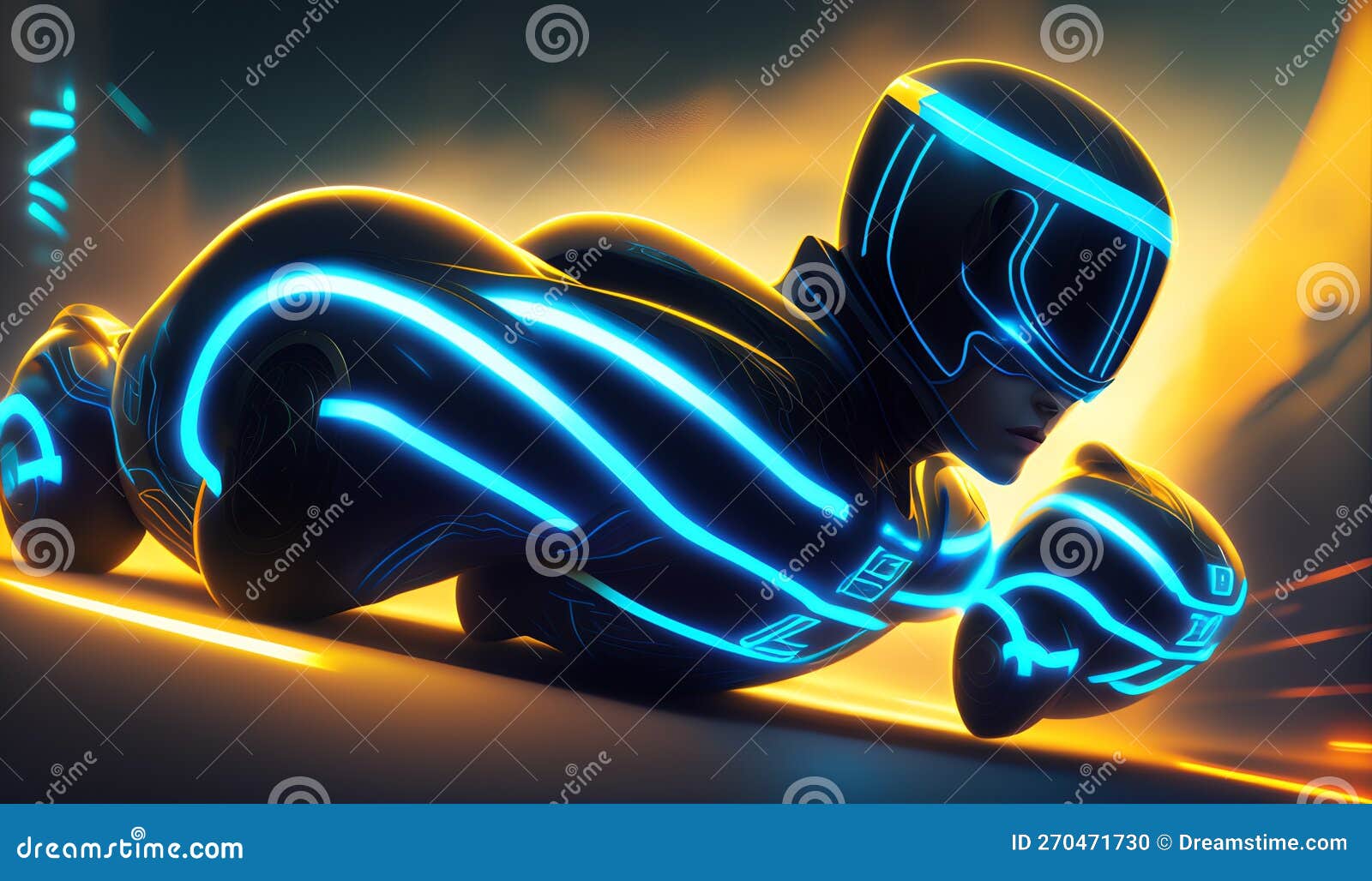 Inside the Tron, Generative AI Illustration Stock Illustration ...