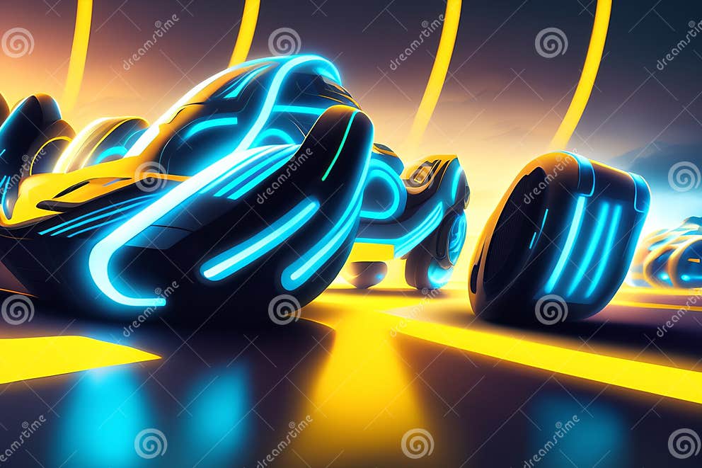 Inside the Tron, Generative AI Illustration Stock Photo - Image of ...