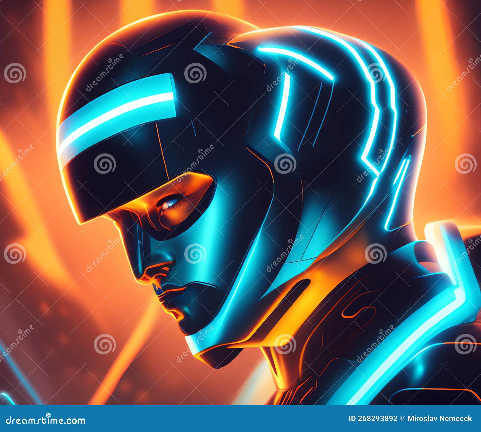 Inside the Tron, Generative AI Illustration Stock Illustration ...