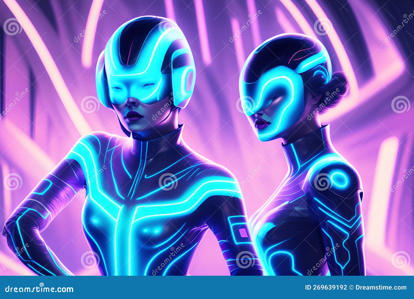Inside the Tron, Generative AI Illustration Stock Illustration ...