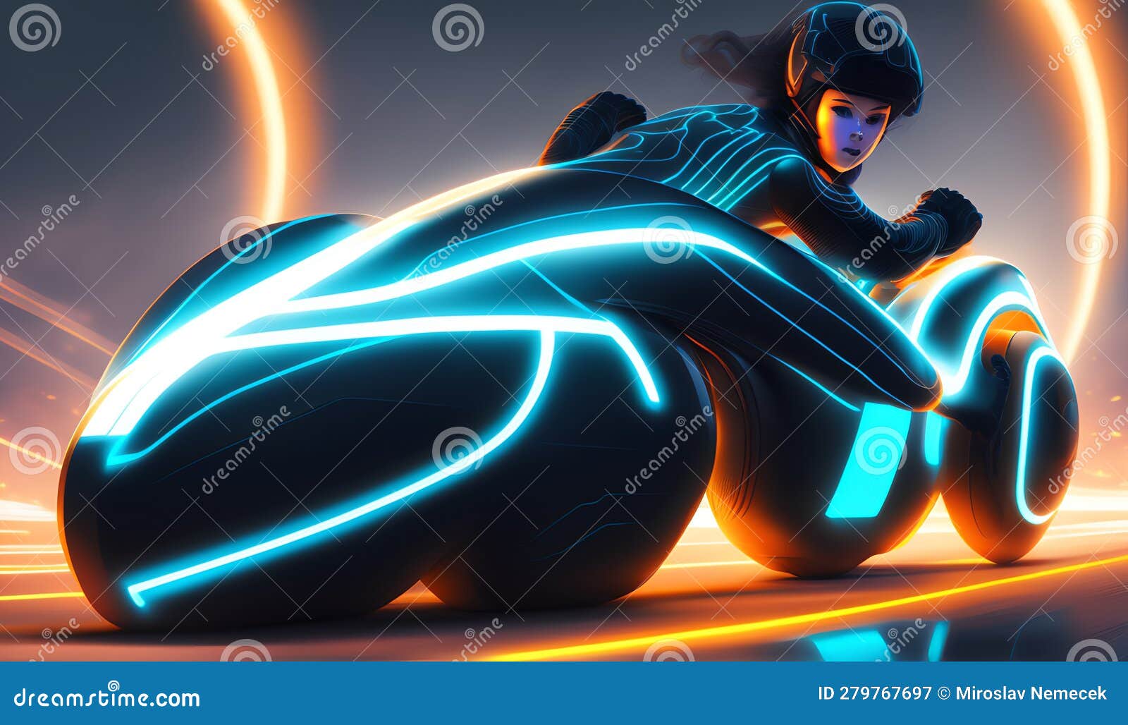 Inside the Tron, Generative AI Illustration Stock Illustration ...