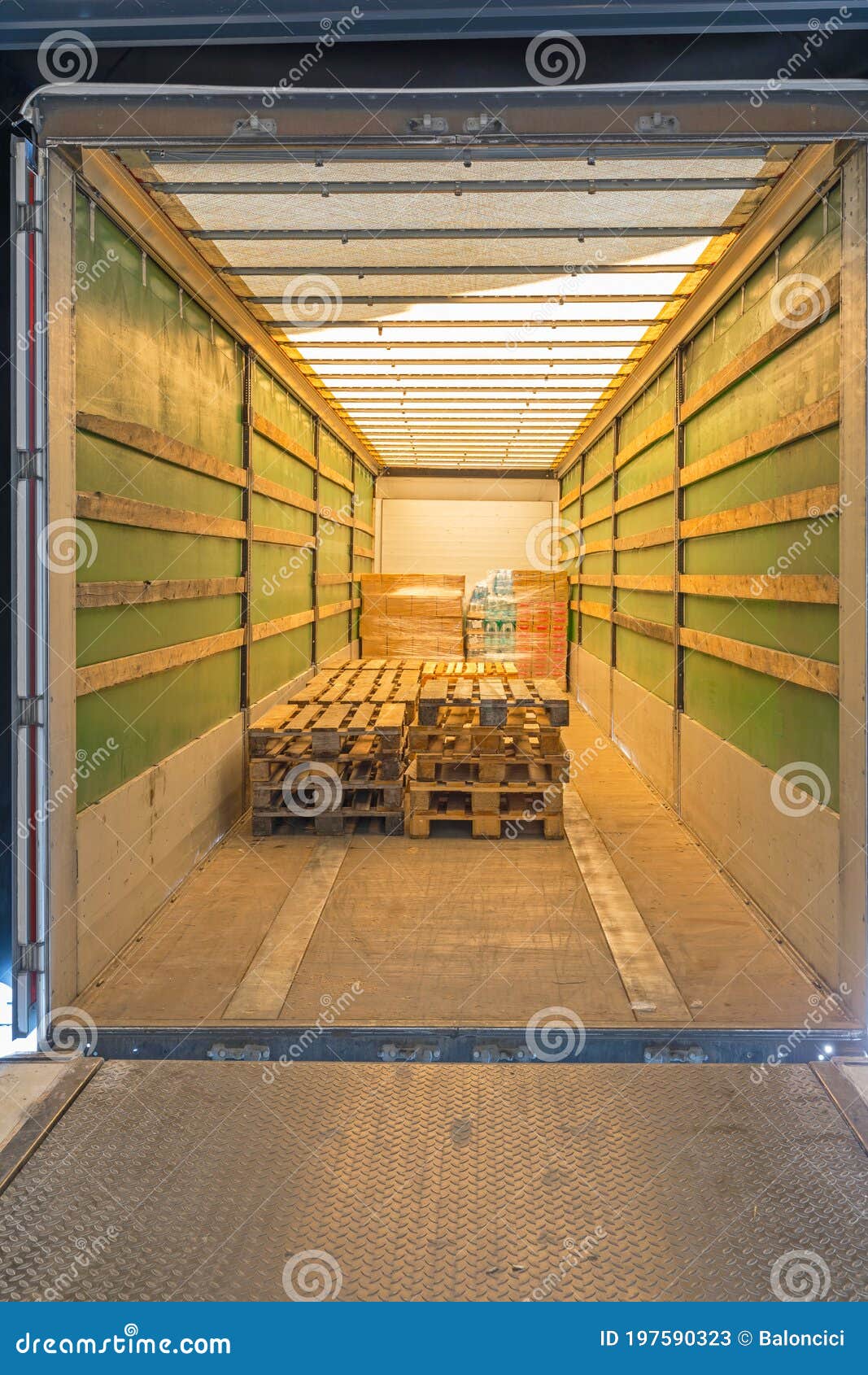 Inside Truck Trailer stock image. Image of cargo, equipment - 197590323