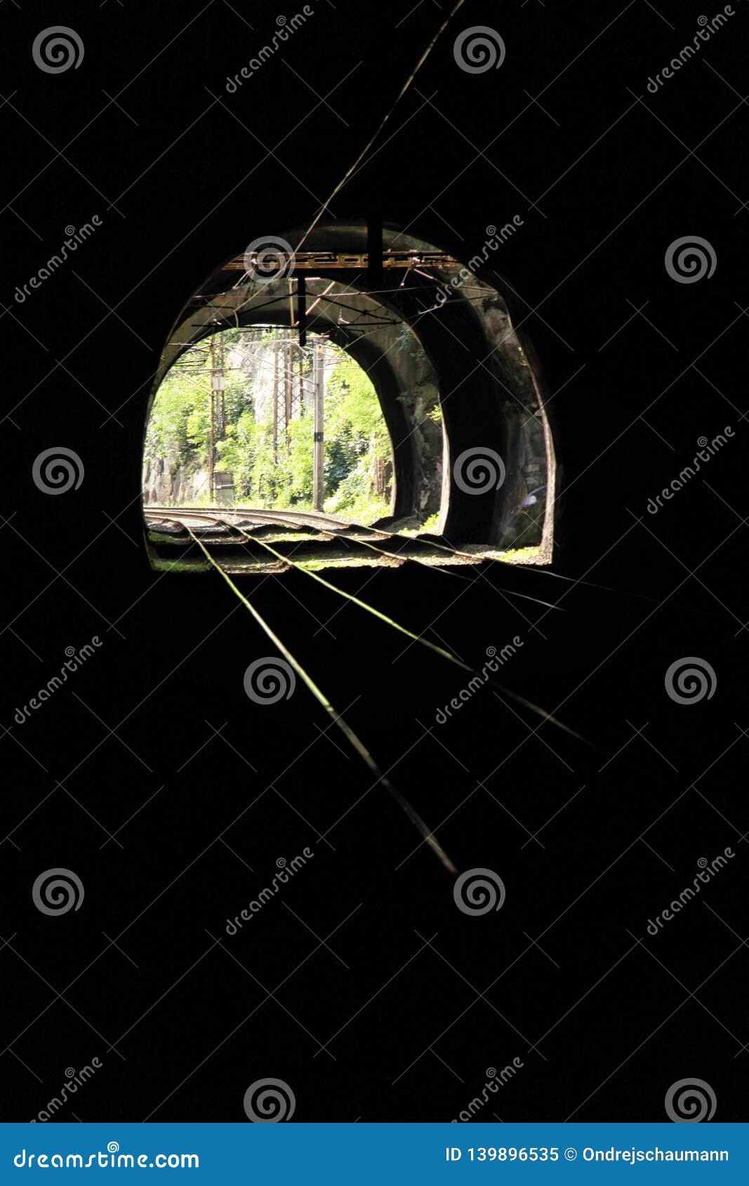 Inside the Two Rail Track Railway Tunnel Stock Image - Image of travel ...