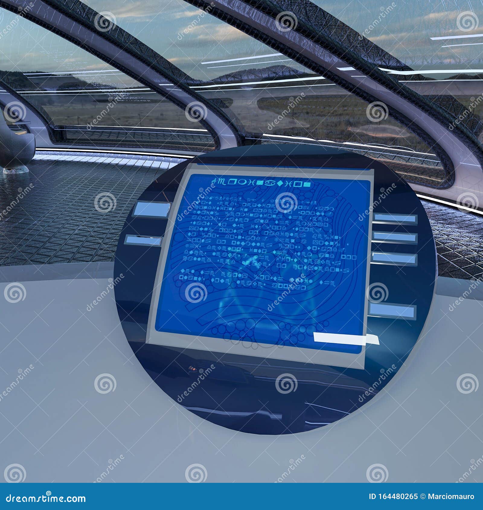 Inside the Ufo Space Ship Control Panel Close Up View Stock ...