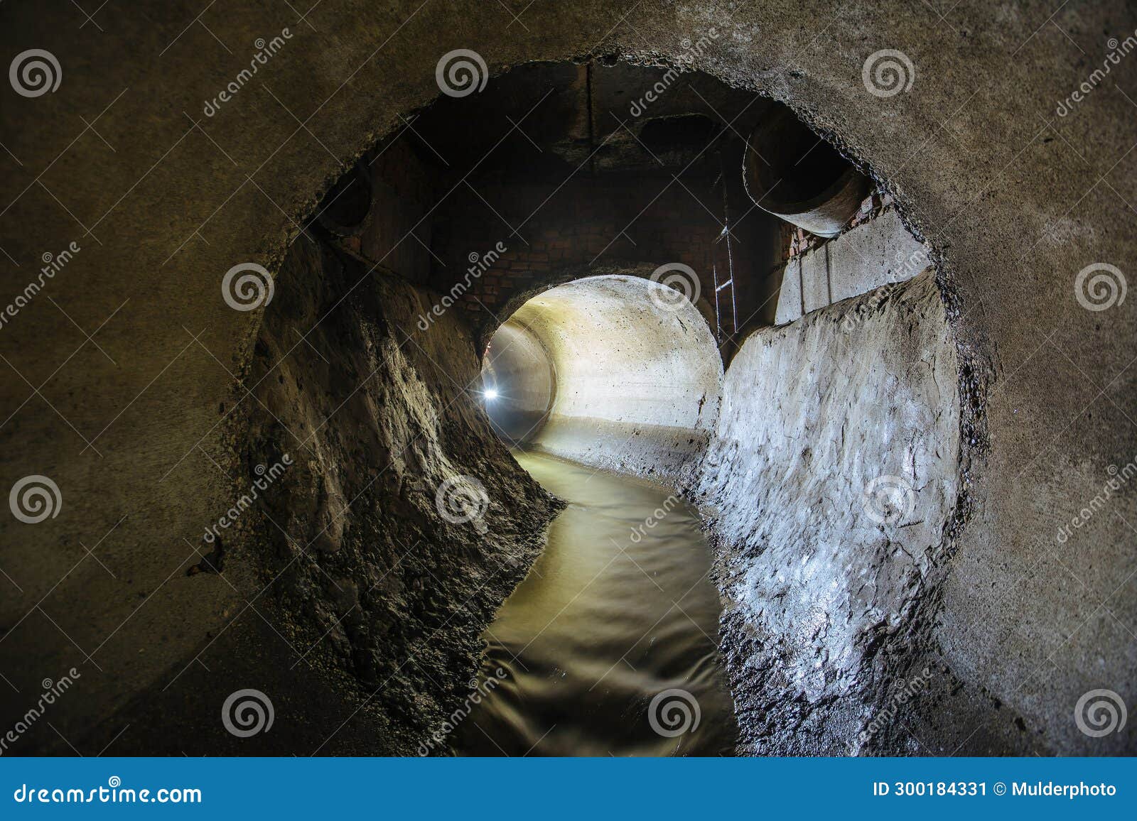 Underground Urban Sewage Collector Connected By Round Drainage Sewer Tunnel Royalty-Free Stock ...