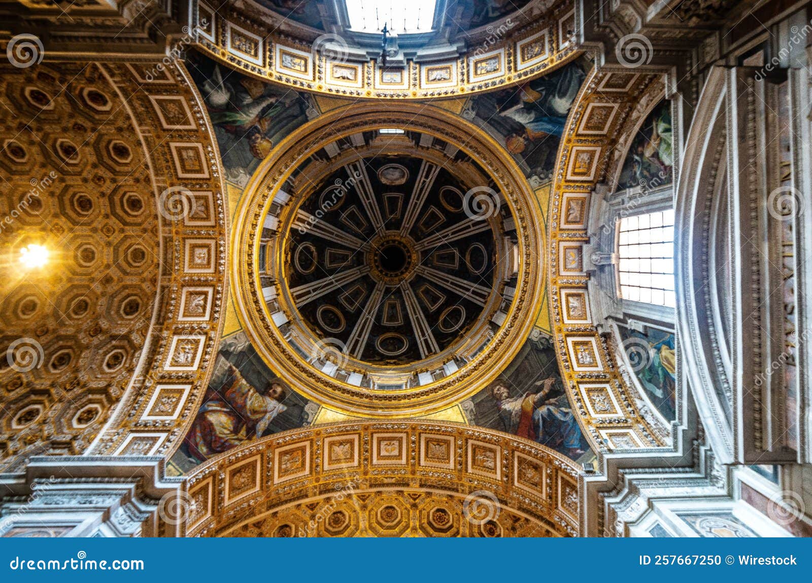 Inside Undershoot of a Dome of Saint Peter S Cathedral with Paintings ...